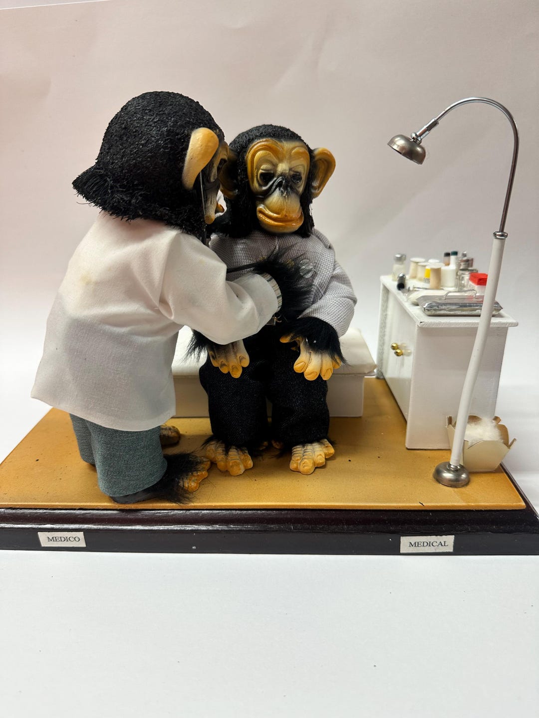 Vintage Medical Diorama – Doctor & Patient Chimpanzee Figurine ...