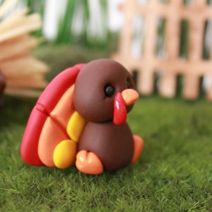 Polymer Clay Turkey Miniature Turkey Terrarium Accessory Fairy Garden ...