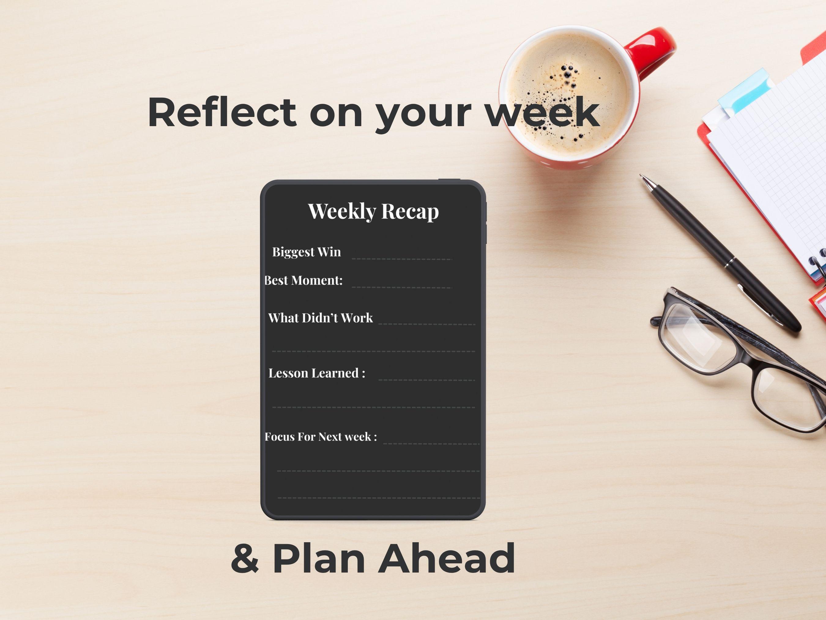 2026 Weekly Planner Printable Minimalist | Hyperlinked Black White ...