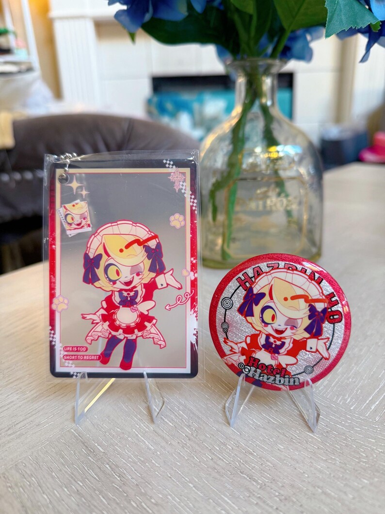 Hazbin Hotel Charlie Morningstar Badge and Keychain Set - the Cafe - Etsy