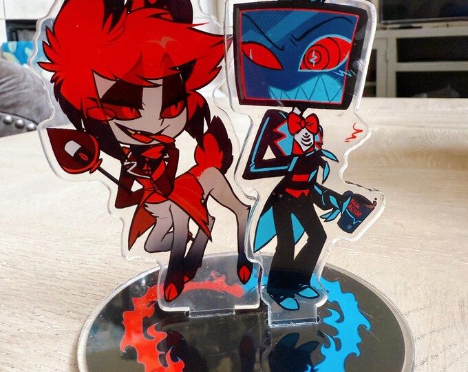 Hazbin Hotel Alastor and Vox Double Layered Acrylic Standee - Etsy
