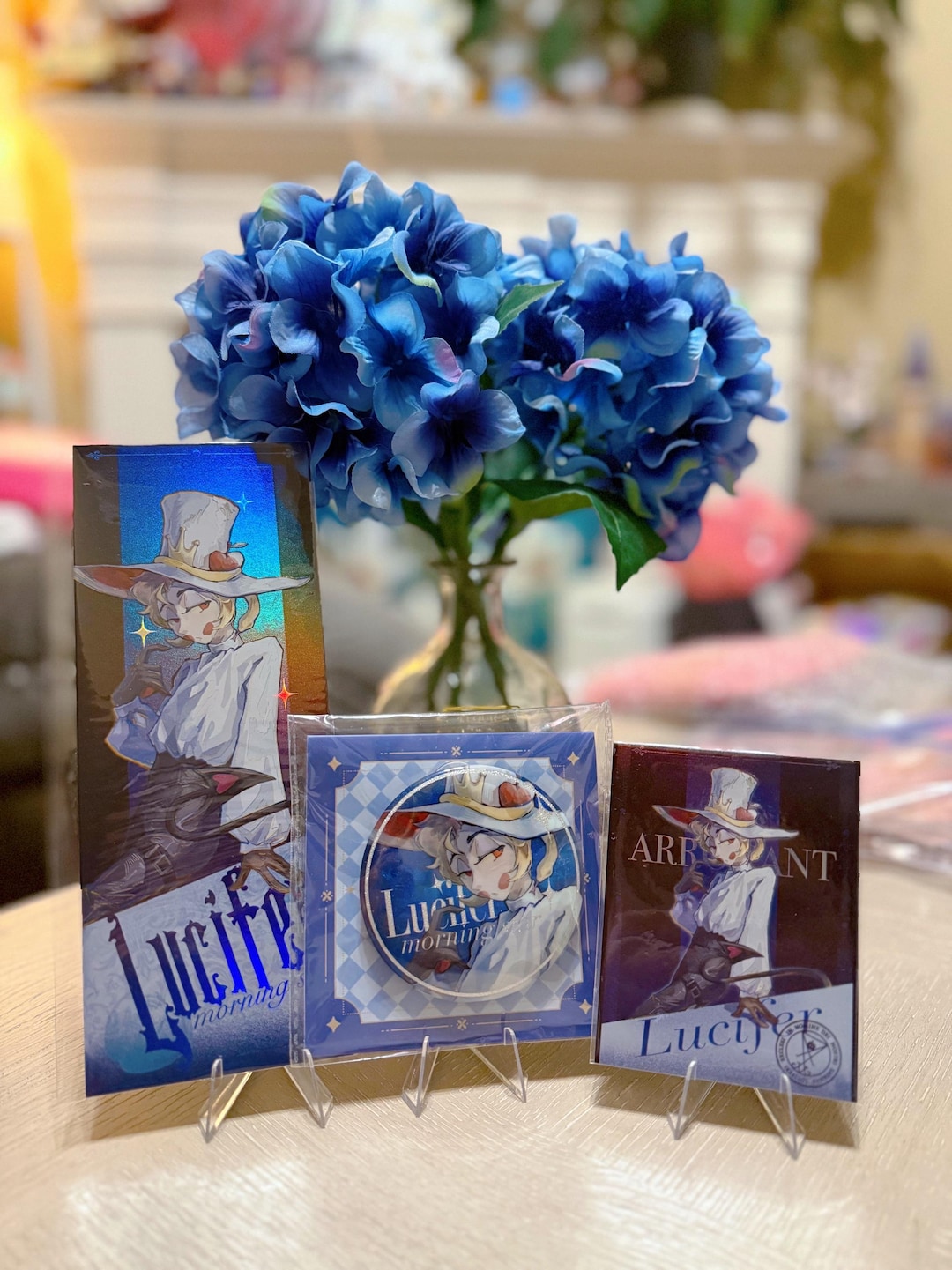 Hazbin Hotel Lucifer Morningstar Badge Set - Sapphire Blue - Etsy