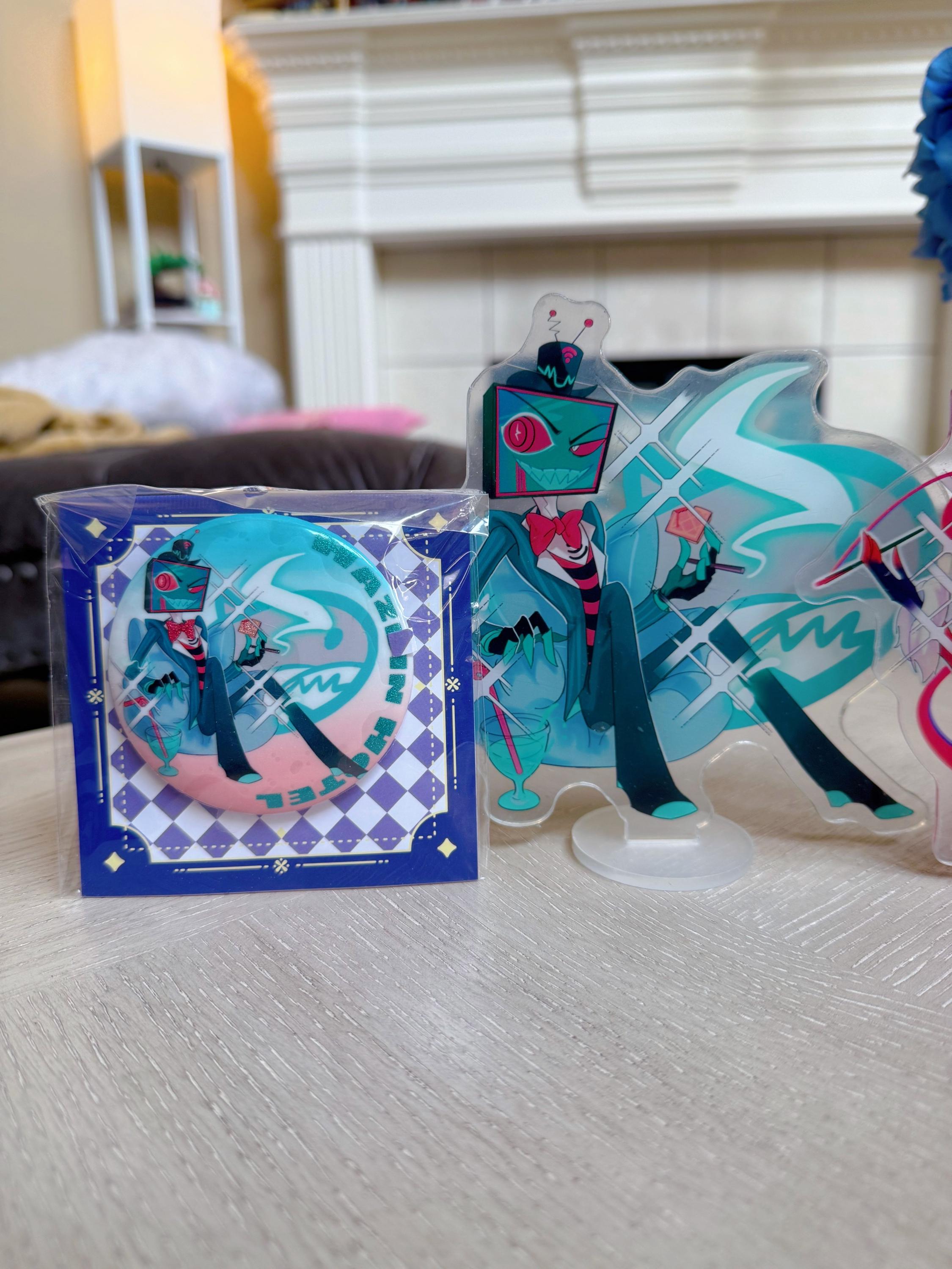 Hazbin Hotel Vox and Valentino Acrylic Standee and Badges Set - Etsy