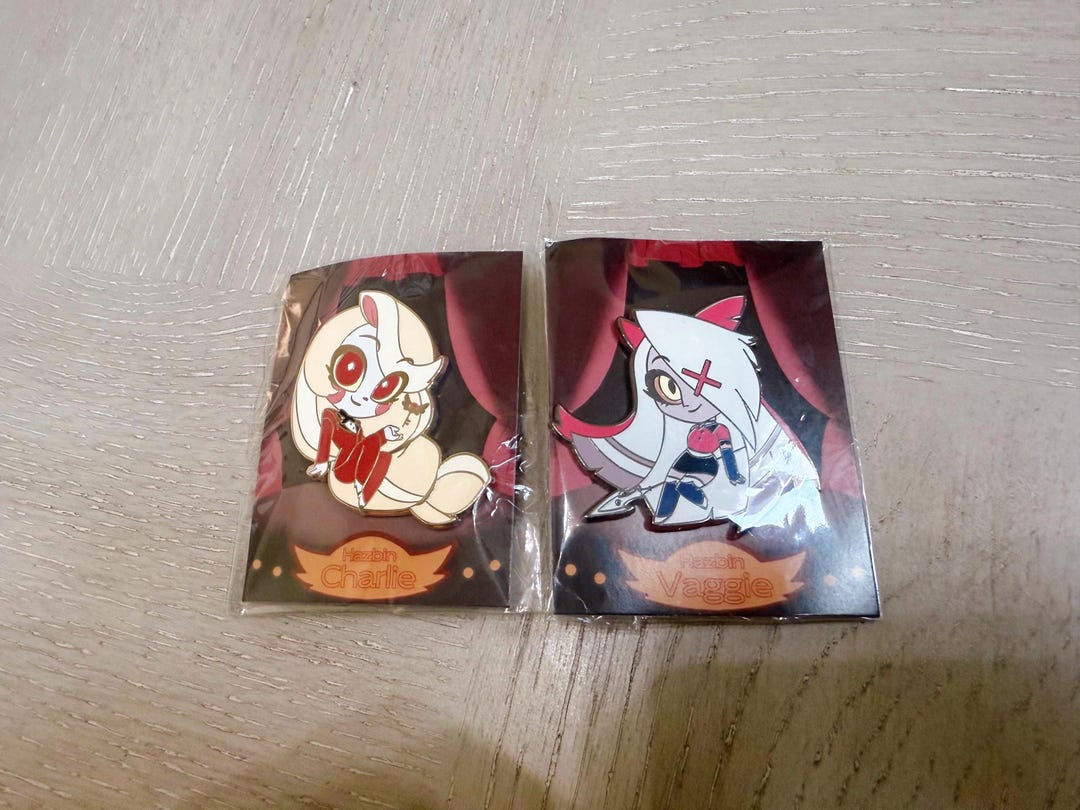 Hazbin Hotel Charlie Morningstar and Vaggie Enamel Pins Set - Etsy