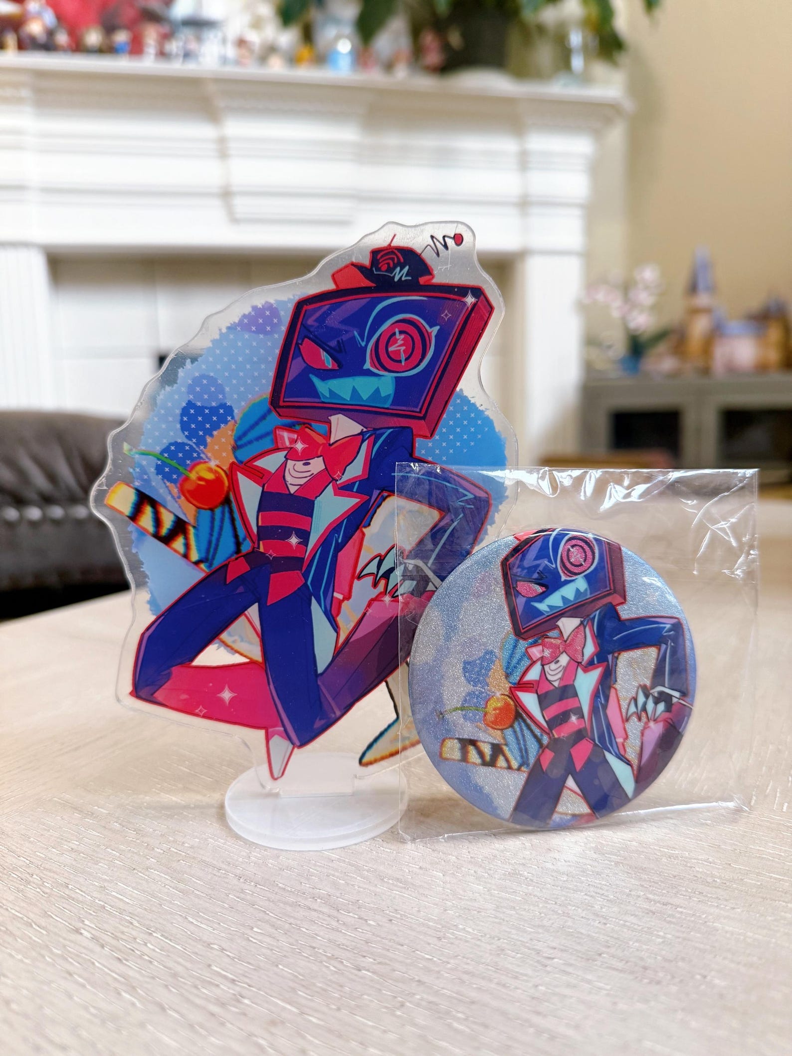 Hazbin Hotel Vox Acrylic Standee & Badge Set – Cocktail Edition - Etsy
