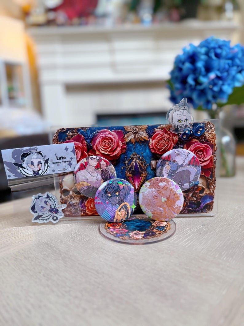 Hazbin Hotel Adam and Lute Acrylic Standee Badge Display Set - Etsy