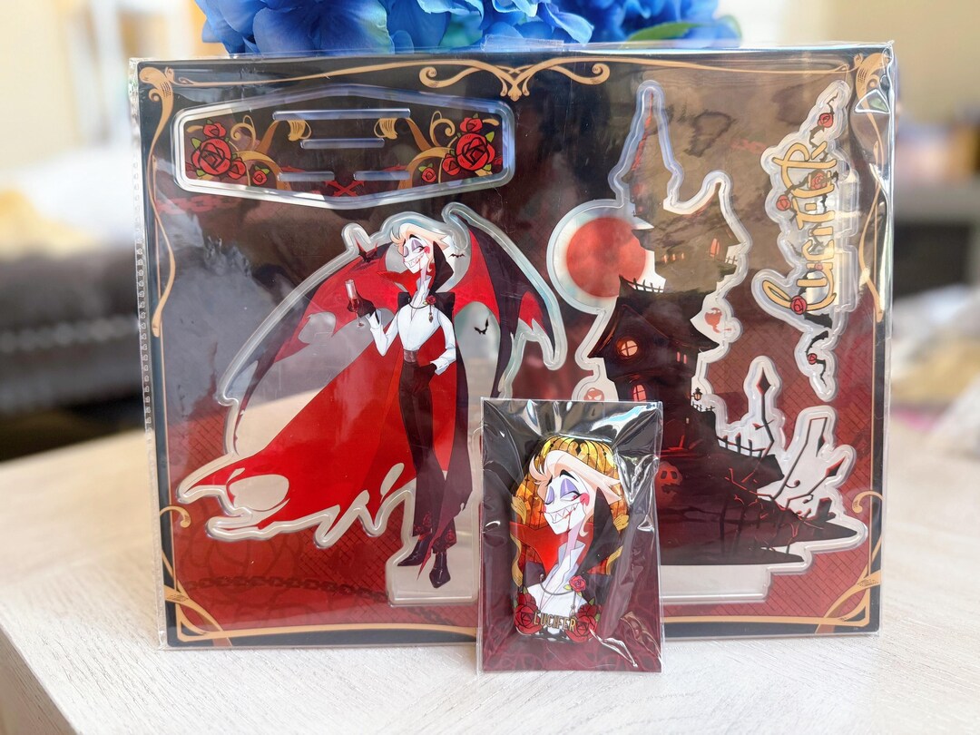Hazbin Hotel Deluxe Lucifer Morningstar Vampire Acrylic Standee Set - Etsy