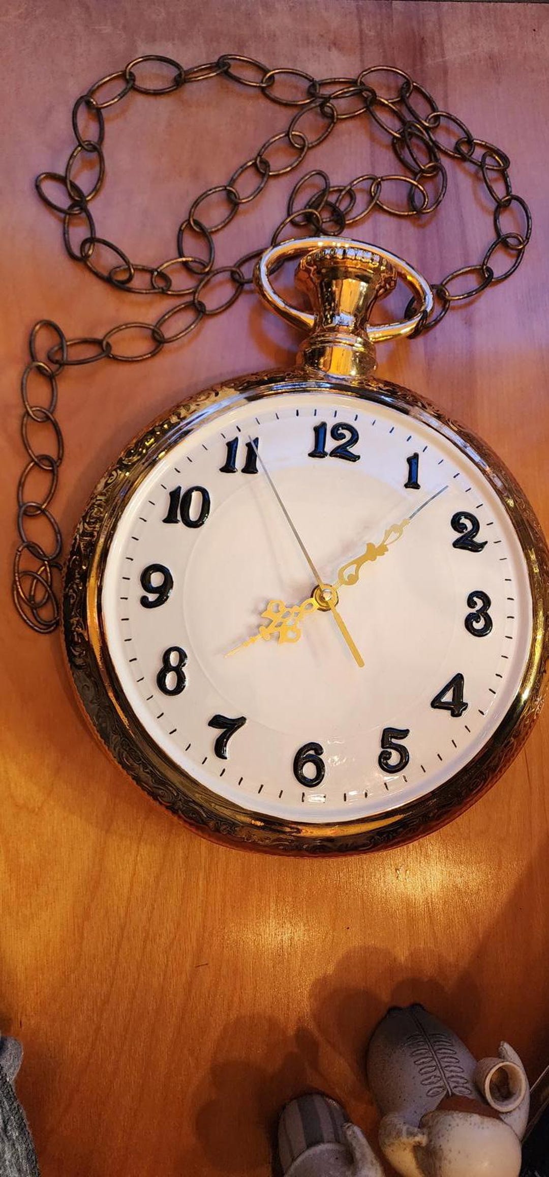 Vintage Ceramic Pocket Watch Style Wall Clock - Etsy