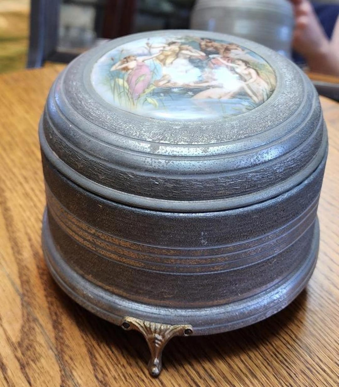 Vintage Musical Powder Box With a Hand-painted Porcelain Lid (works) - Etsy