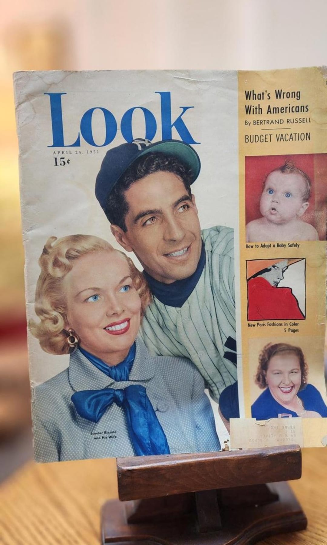 1951 Look Magazine: Yankees' Phil Rizzuto & Wife Cora, Vintage ...