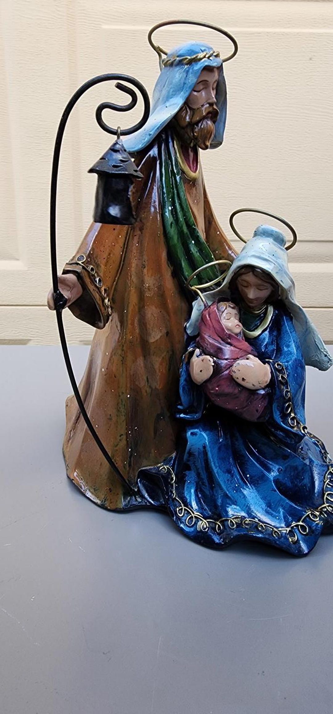 734 Santa's Work Bench Holy Family Table Decor - Etsy