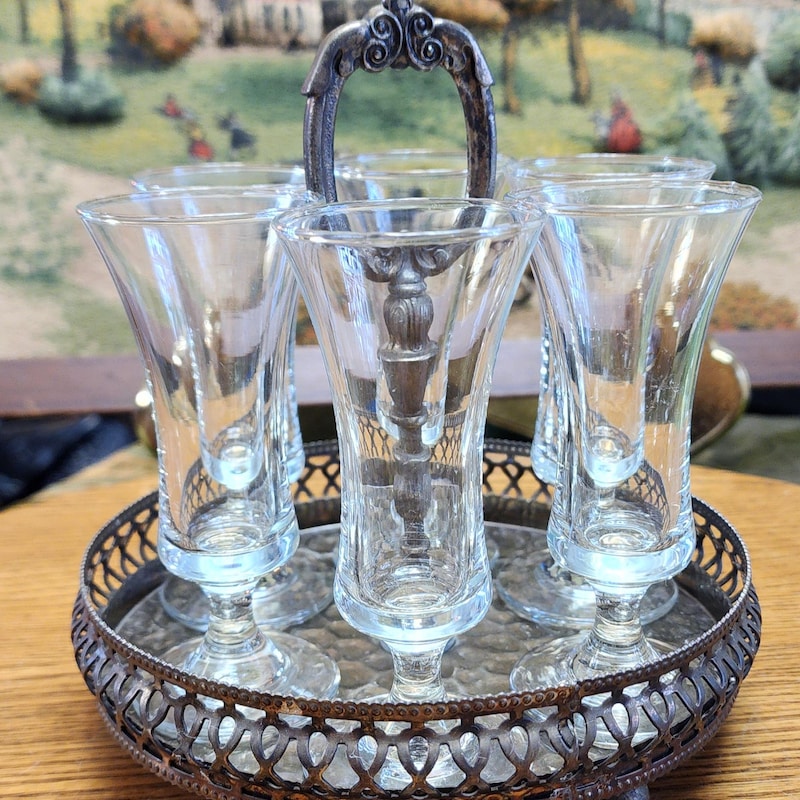 Vintage 6 Glass Caddy - Etsy