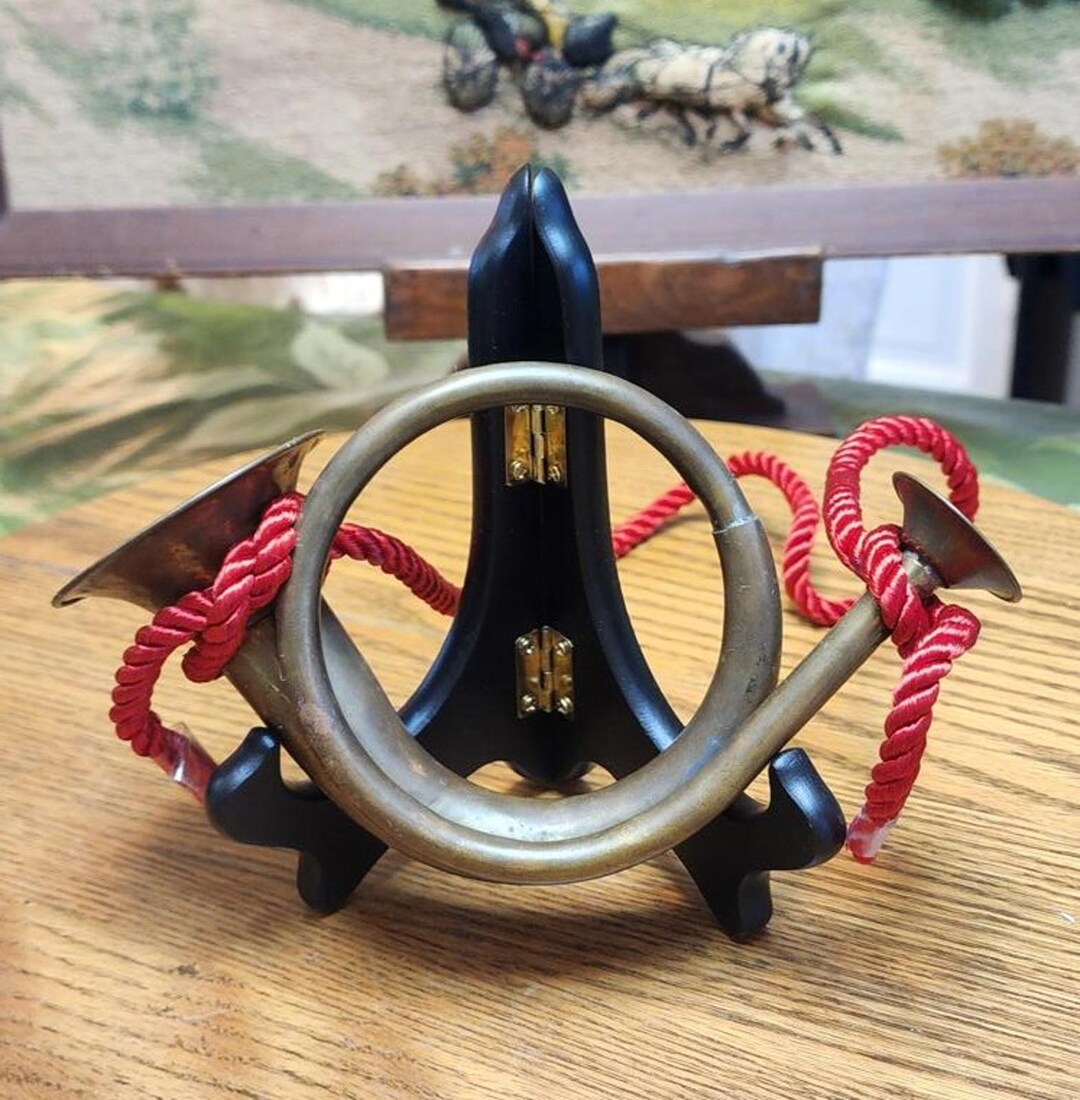 Vtg Brass Bugle or French Horn Ornament - Etsy