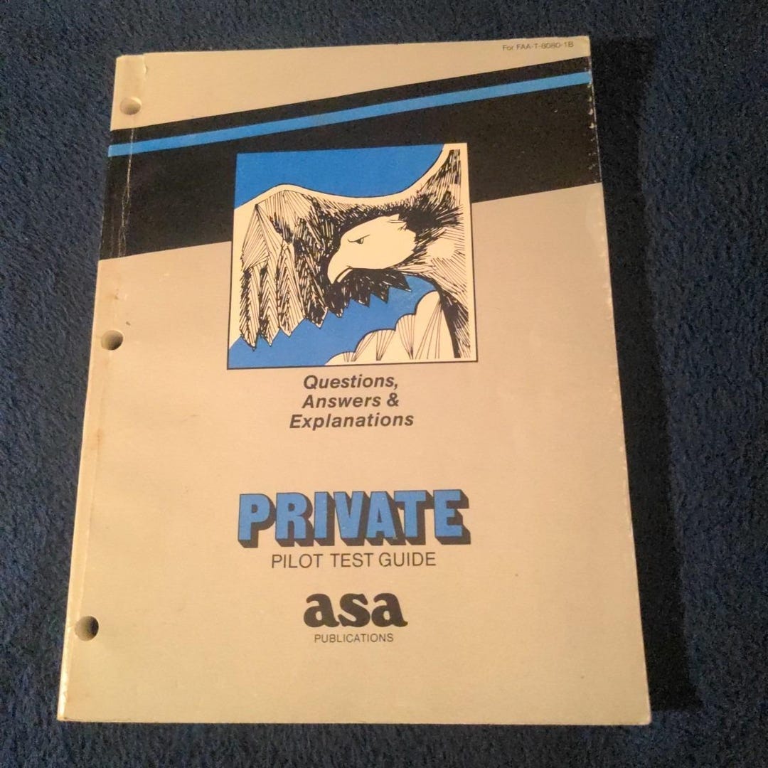 1988 Private Pilot Test Guide Book, Vintage Manual Paperback ASA ...