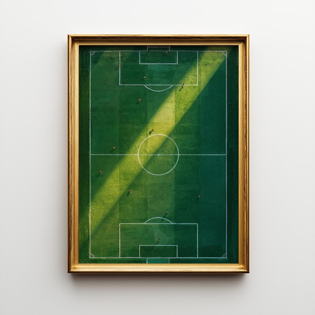 Aerial Soccer Field Poster: Green Football Pitch Wall Decor - Modern ...