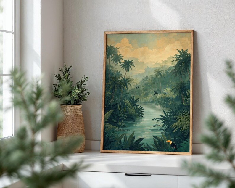 Tropical Rainforest Poster: Jungle Landscape Wall Art - Serene Nature ...