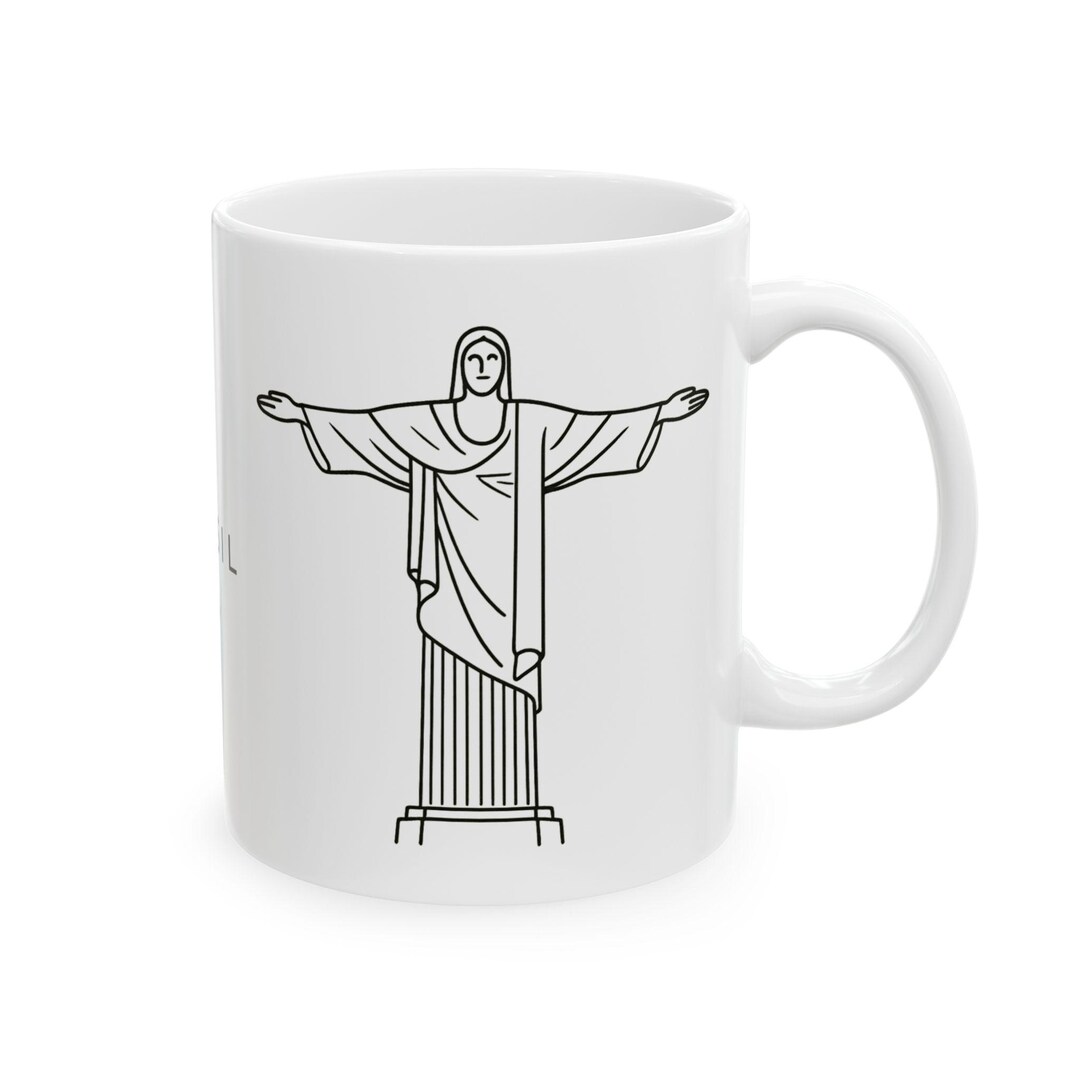 Minimalist Christ the Redeemer Mug: Modern Brazil Line Art - Etsy