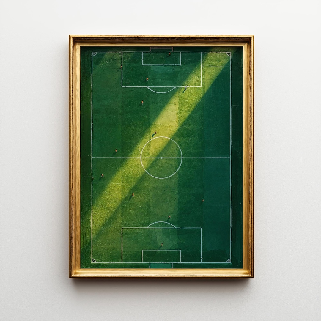 Aerial Soccer Field Poster: Green Football Pitch Wall Decor - Modern ...