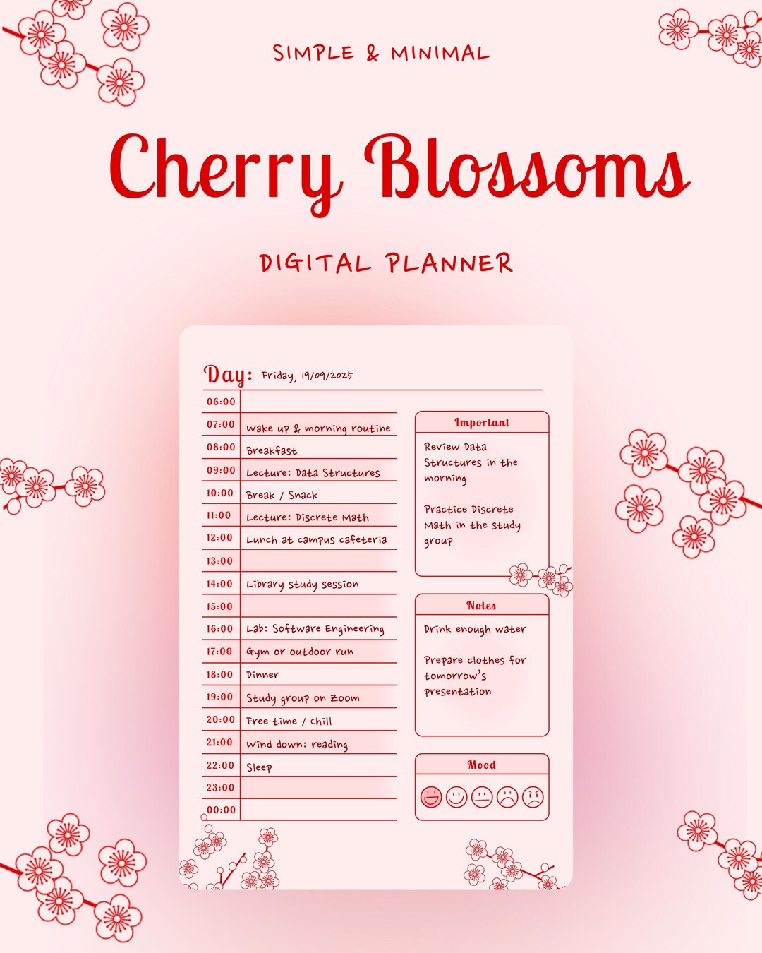 Cherry Blossom Digital Planner - Etsy