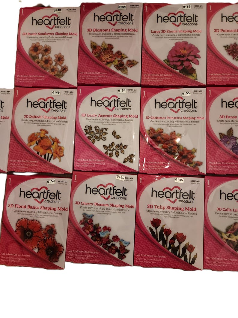 Heartfelt 3D Shaping Molds for Card Making and Art Projects - Florals ...
