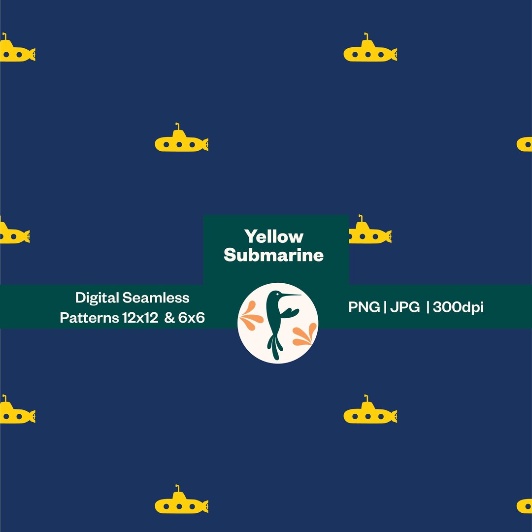 Simple Yellow Submarine Seamless Pattern: (digital Download) - Etsy