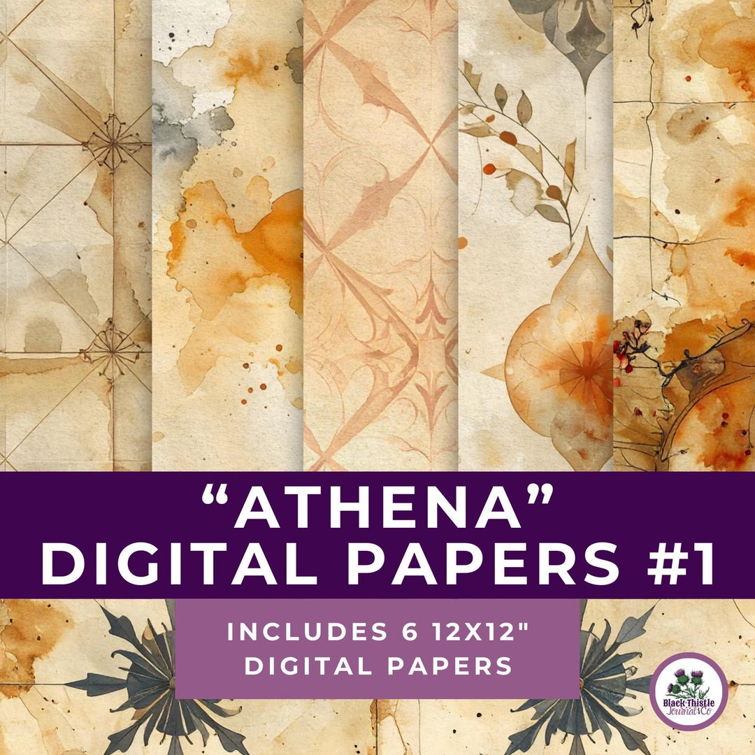 Athena Digital Paper - 12x12 Seamless Patterns - Greek Mythology Junk ...