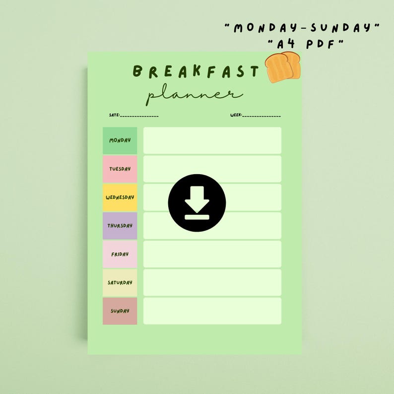 Weekly Meal Planner Printable | Breakfast Lunch Dinner Planner ...