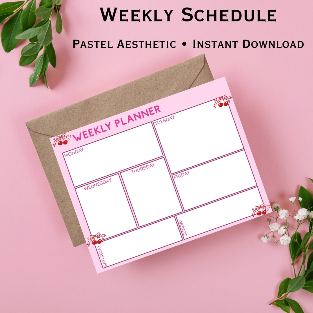 Pastel Weekly Planner | Printable Weekly Schedule | Minimal Layout | A4 ...
