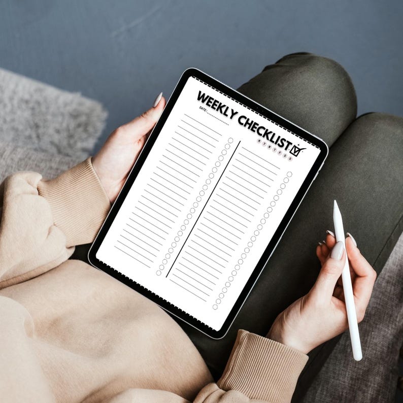 Weekly Checklist Printable | A4 PDF | Weekly Task List | Minimal ...