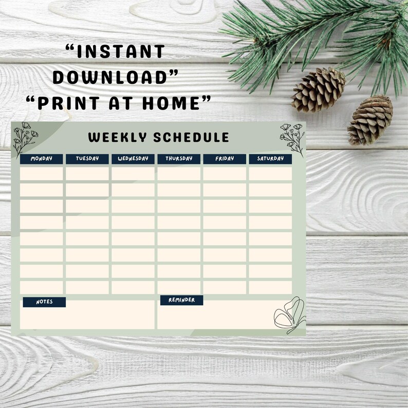 Weekly Schedule Printable | Minimal A4 PDF | Monday–saturday Layout ...