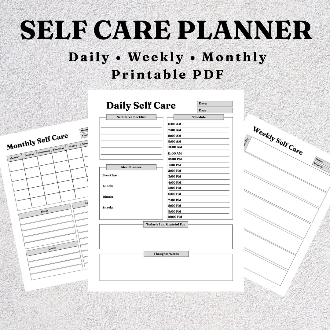 Self Care Planner Printable | Daily Weekly Monthly Self Care | Mental ...