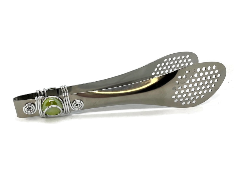 Handmade Beaded Large Serving Tongs: Stainless Steel Salad Utensil - Etsy
