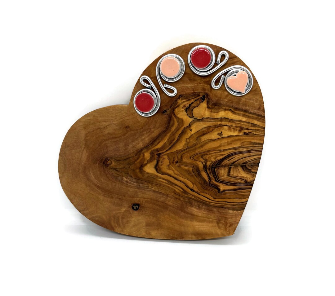 Olive Wood Heart Platter With a Touch of Love and Elegance, Valentine's ...