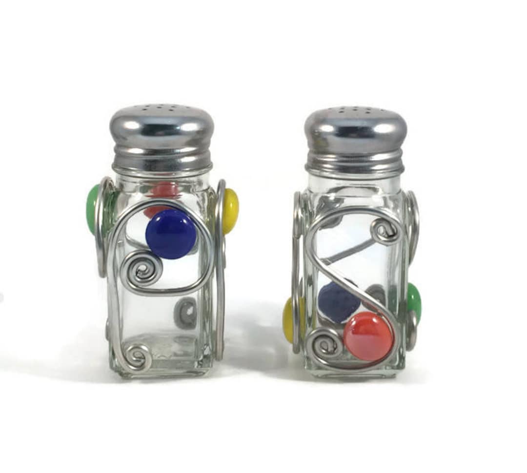 Beaded Salt and Pepper Shakers: Wire Art Table Decor - Etsy
