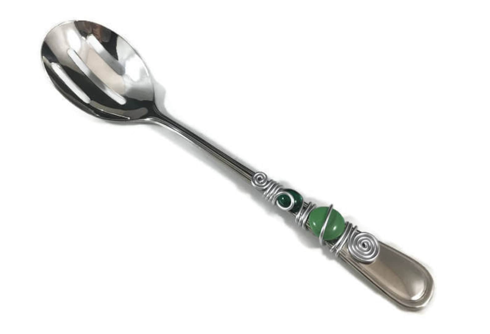 Beaded Serving Spoon Large Spoon Wire Wrapped Serving Spoon - Etsy