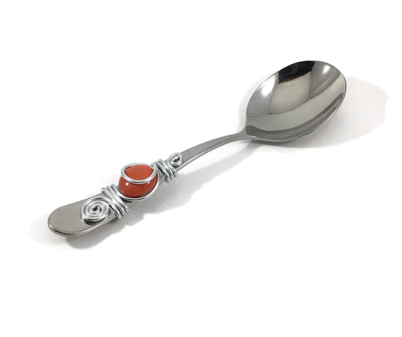 Beaded chowder spoon soup spoon wire wrapped spoon dip | Etsy