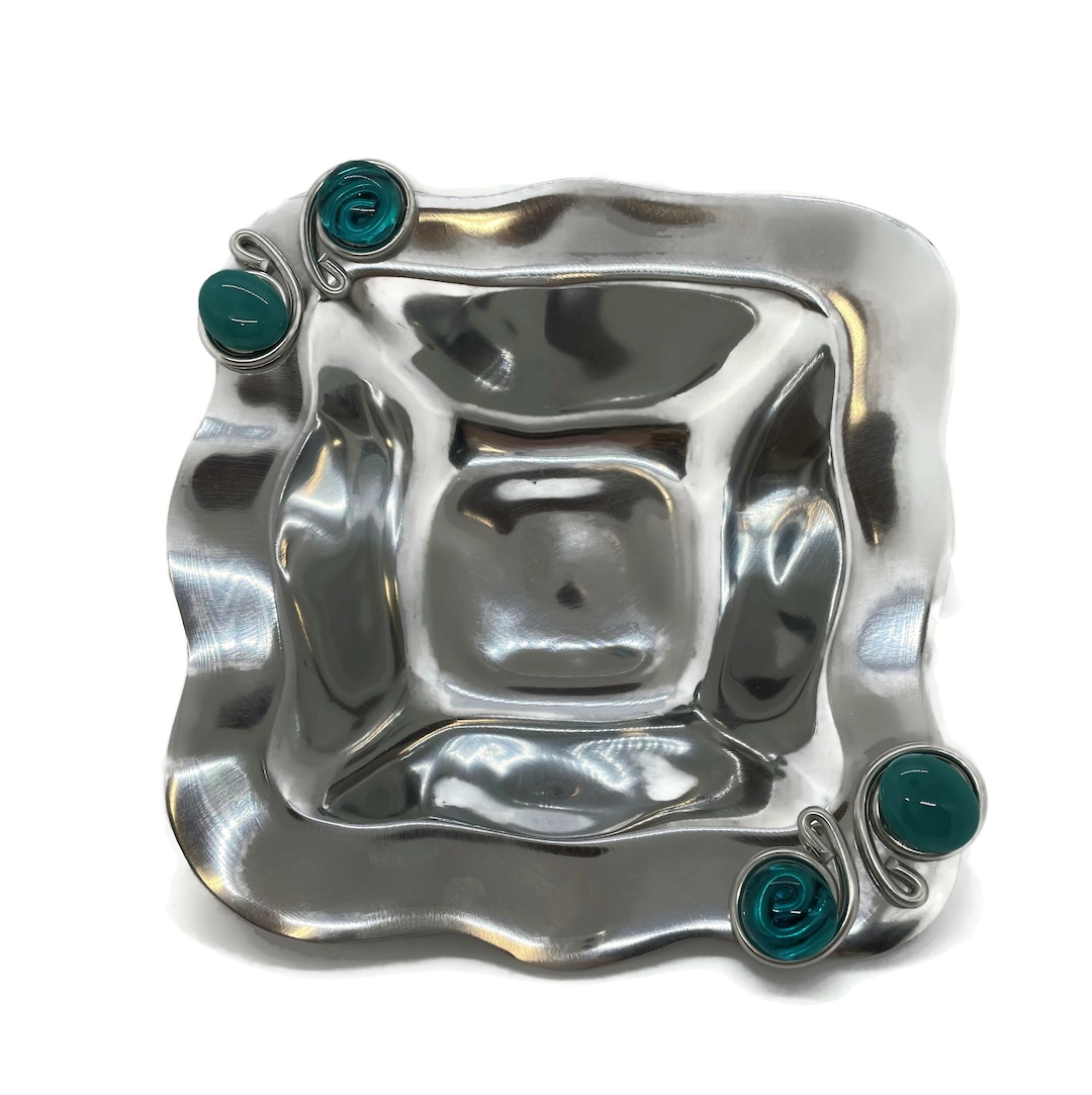 Beaded Candy Dish, Beaded Nut Dish, Metal Dish, Hostess Gift ...