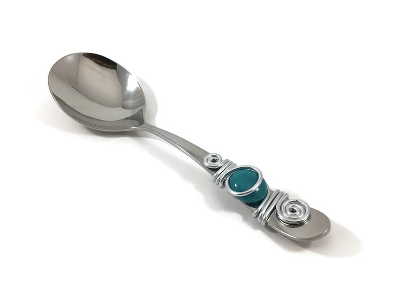 Beaded chowder spoon soup spoon wire wrapped spoon dip | Etsy