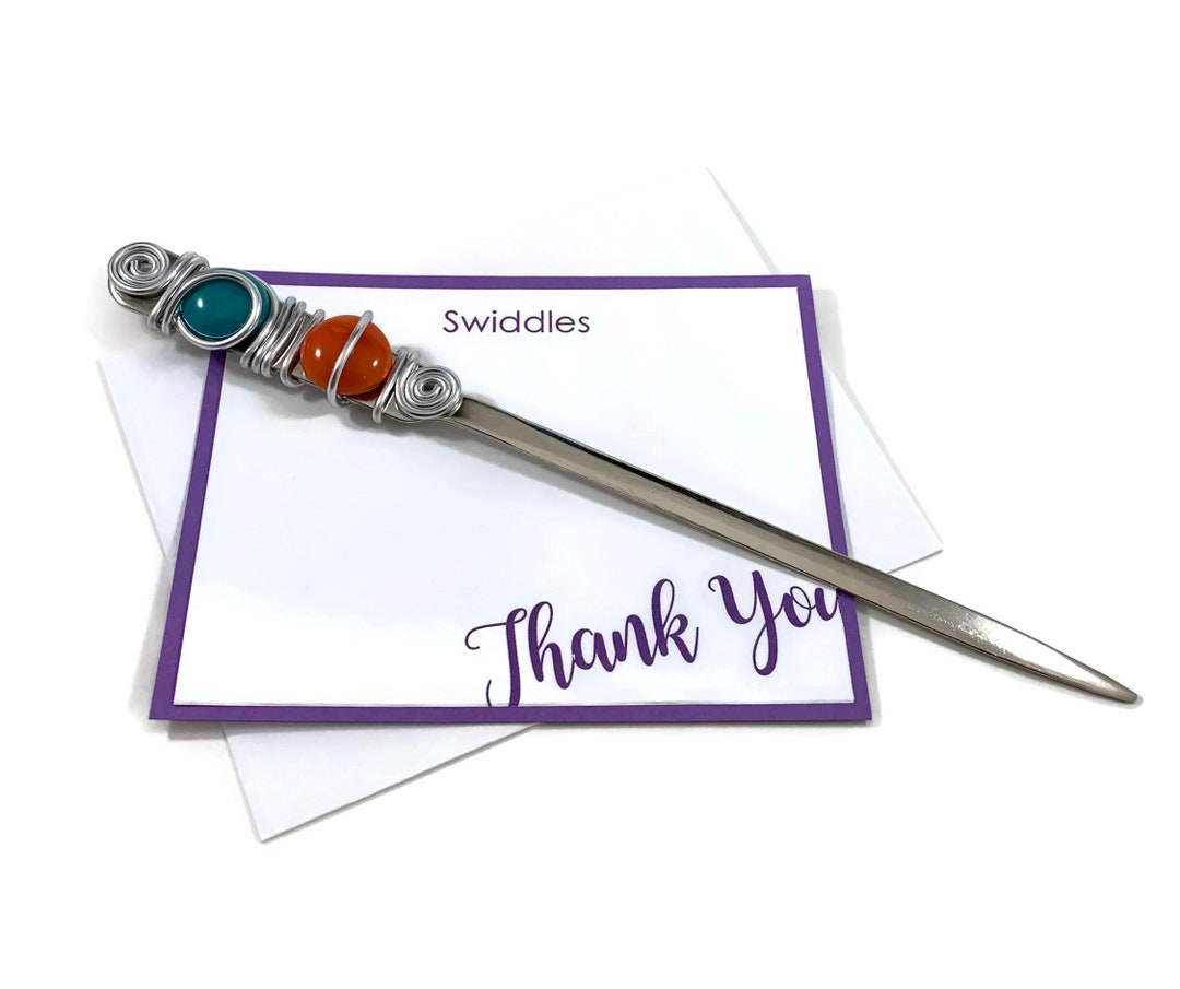 Beaded Letter Opener, 2 Marble, Desk Accessory, Gifts Under 15 Dollars ...