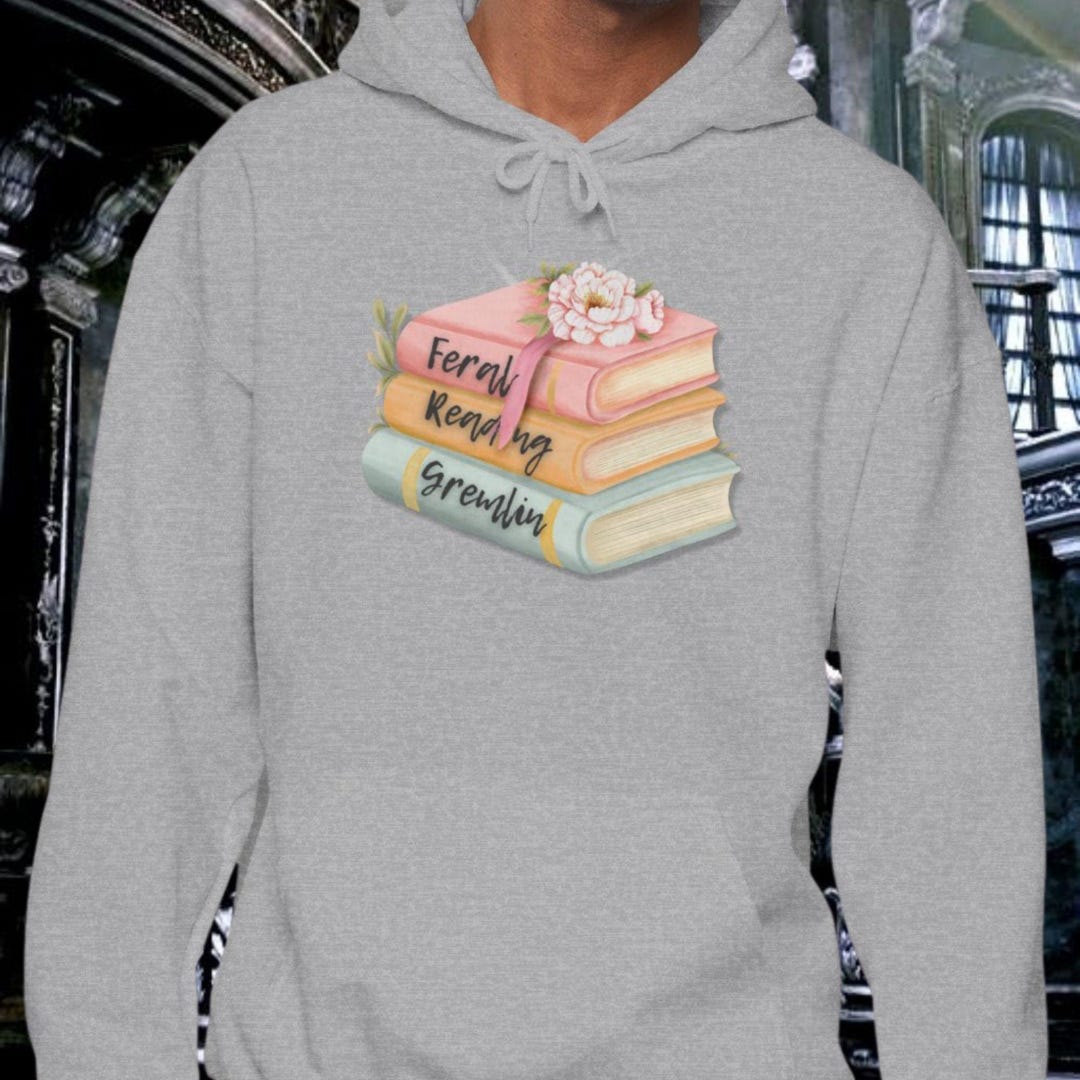 Feral Reading Gremlin Hoodie: Pastel Cottagecore Booktok Sweatshirt - Etsy