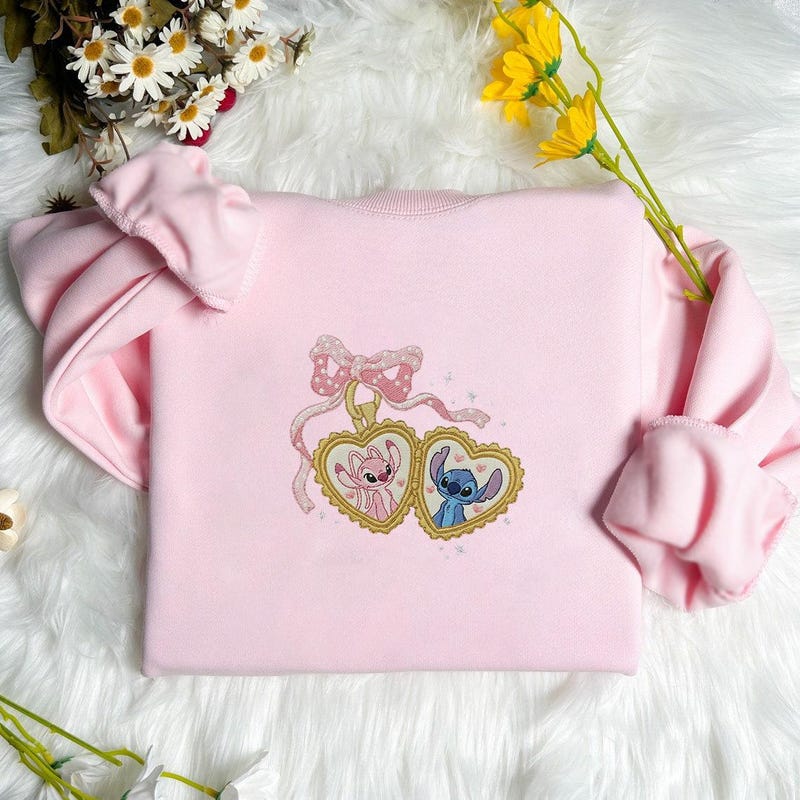 Stitch and Angel Locket - Etsy