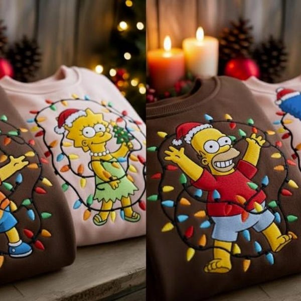 The Simpsons Christmas Sweater - Etsy