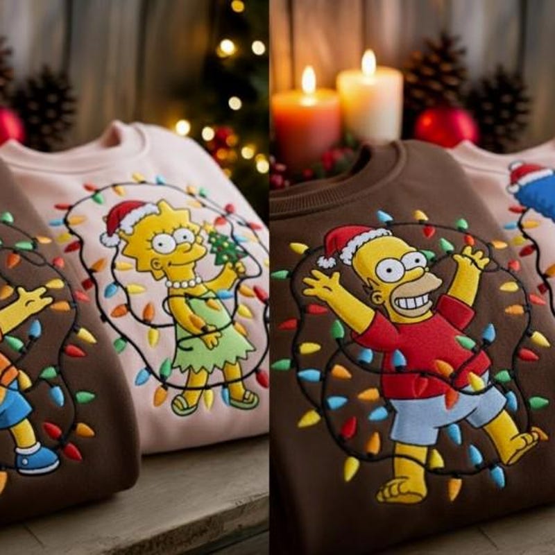 The Simpsons Christmas Sweater - Etsy