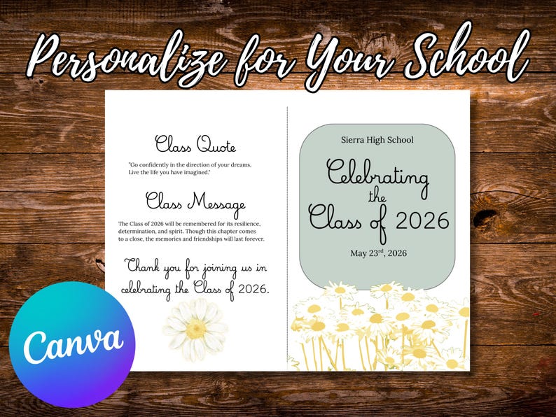 Graduation Program Template Canva, Editable Graduation Ceremony Program ...