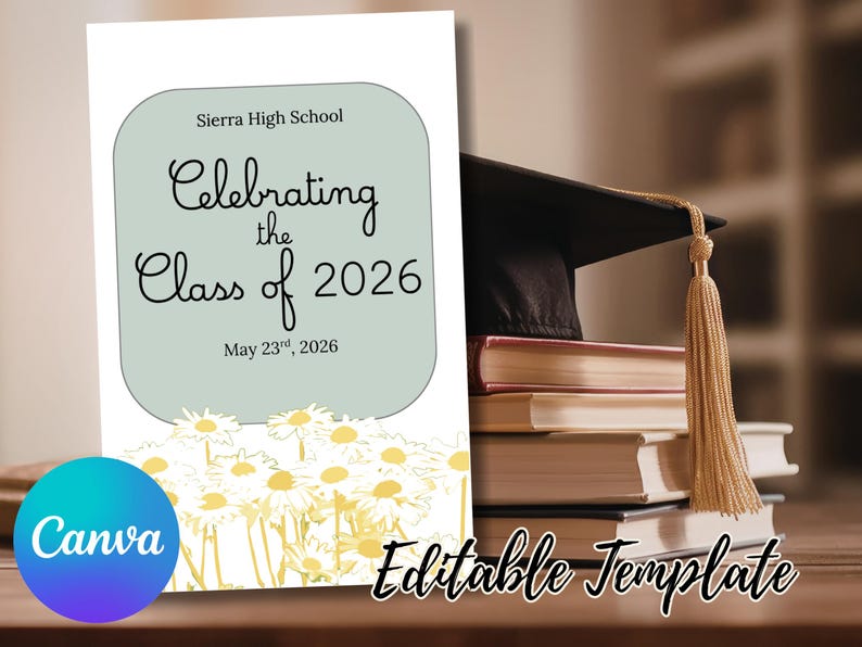 Graduation Program Template Canva, Editable Graduation Ceremony Program ...