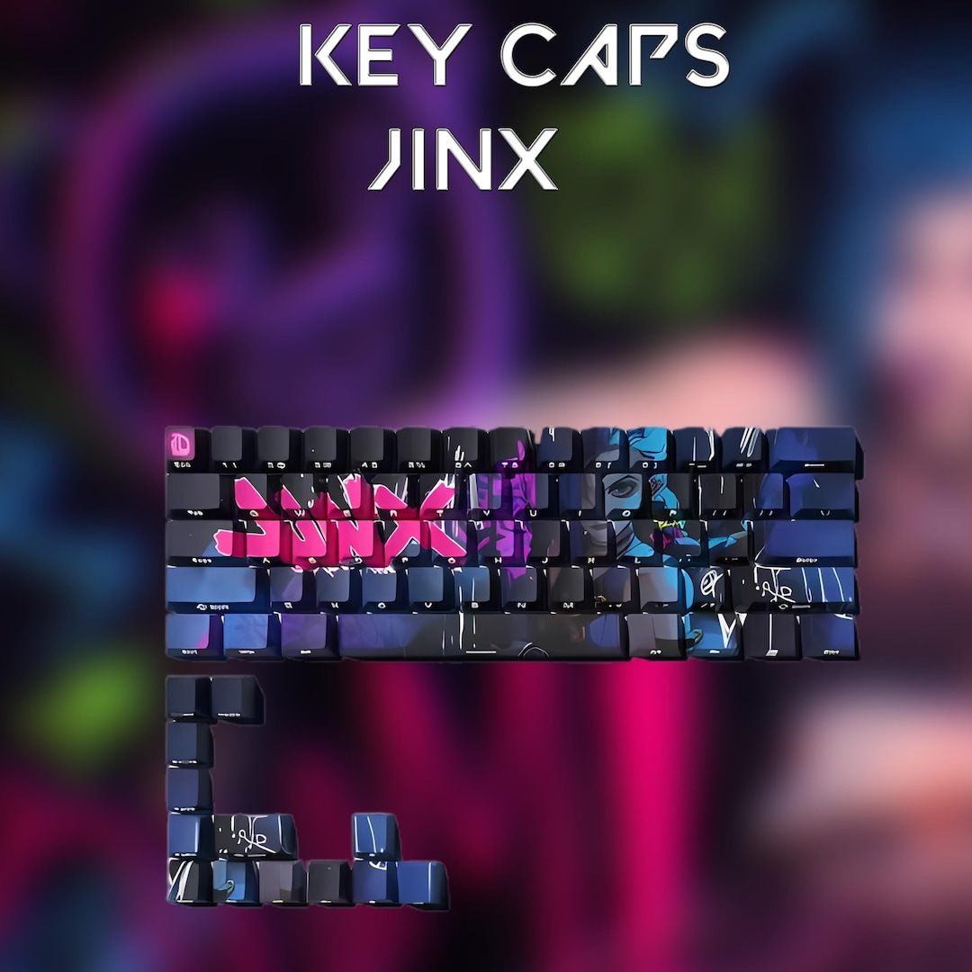 Jinx League of Legends Keycap Set: 74 PBT OEM Mechanical Keyboard - Etsy