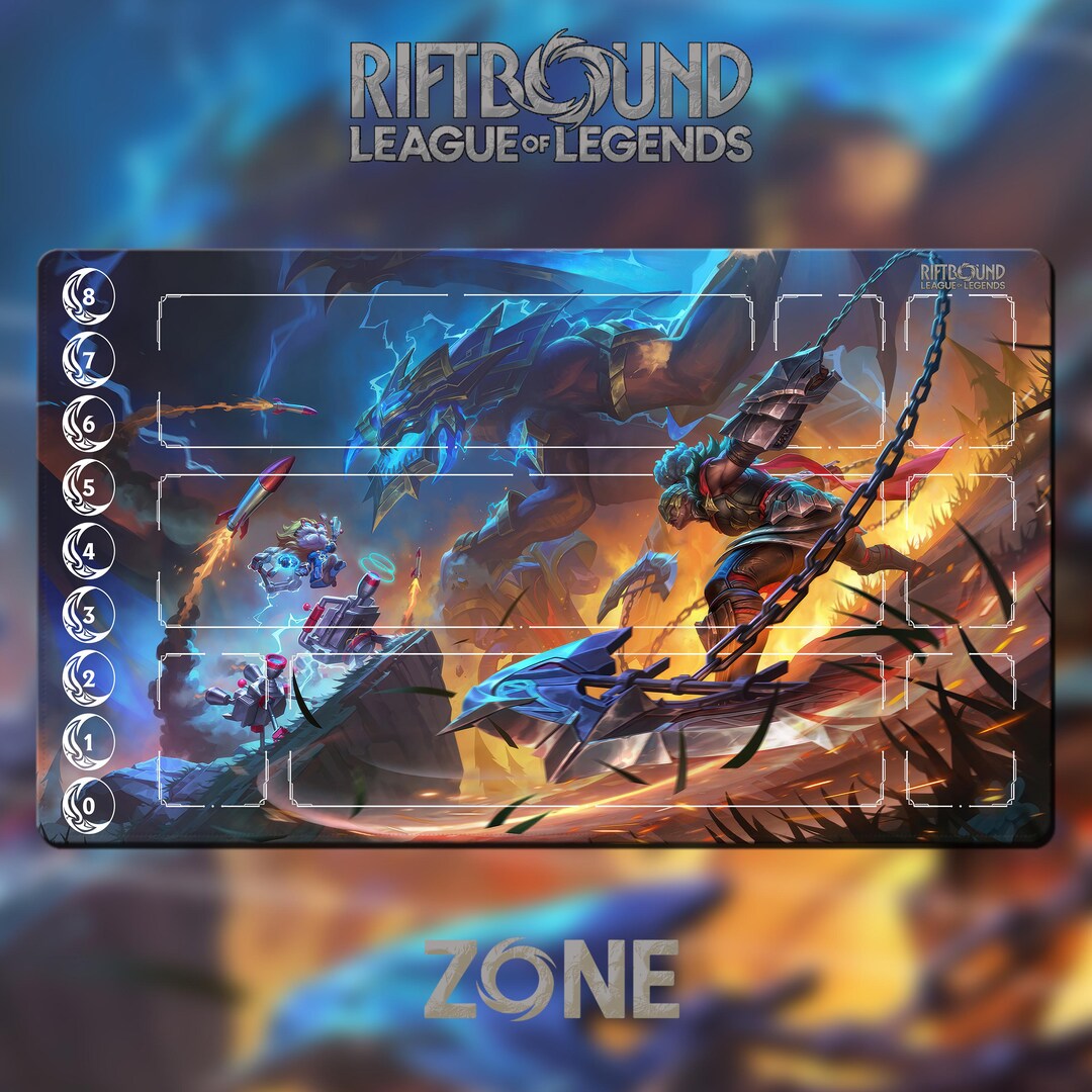 Playmat – Ambessa / Heimerdinger – Riftbound LOL TCG Game Mat 24x14 ...