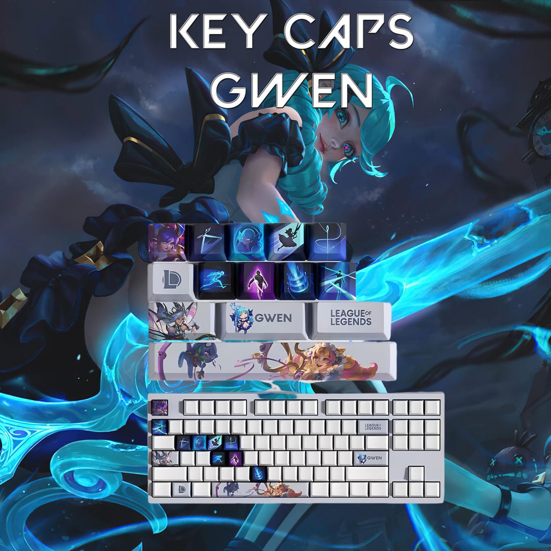 Gwen League of Legends Keycaps: 14-piece PBT OEM Keycap Set - Etsy