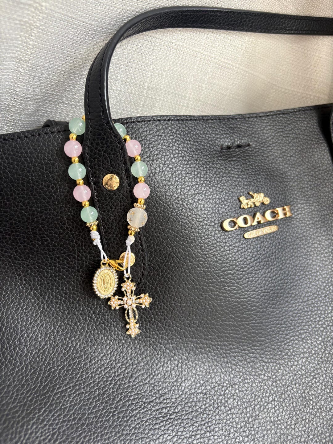 Guardian Angel Inspired Pocket Bag Charm One Decade Rosary , Belt Loop ...