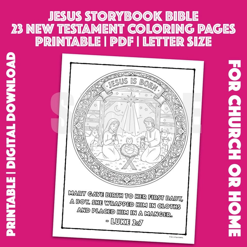 Jesus Storybook Bible New Testament Coloring Book, 23 Coloring Pages ...
